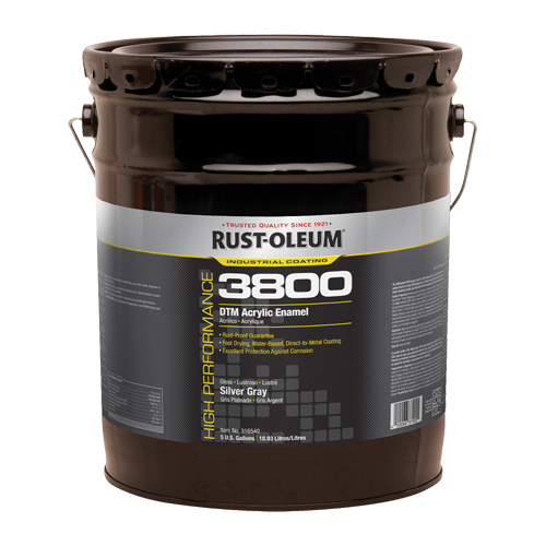 Rust-Oleum 3800 High-Performance DTM Acrylic Enamel, 5 gal., Pail, Grey ...