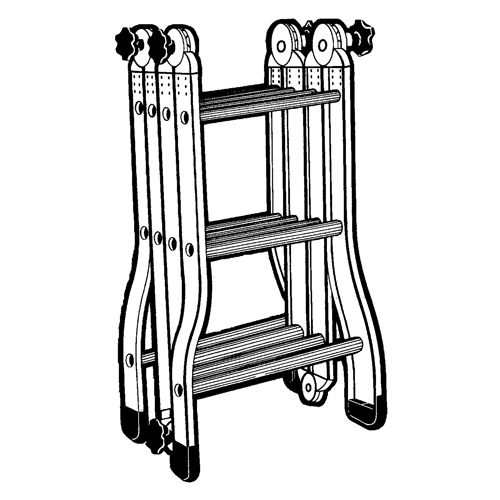 Featherlite Industrial Duty Articulating Ladders, 6', Aluminum, 250 lbs ...