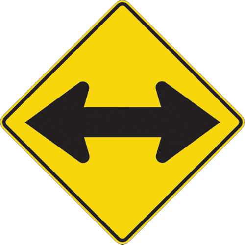 Two-Way Arrow Traffic Sign, 24" x 24", Aluminum, Pictogram | Chandler Sales