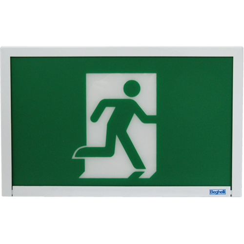 Beghelli Running Man Exit Sign, LED, Battery Operated, 12" L x 7 1/2" W ...