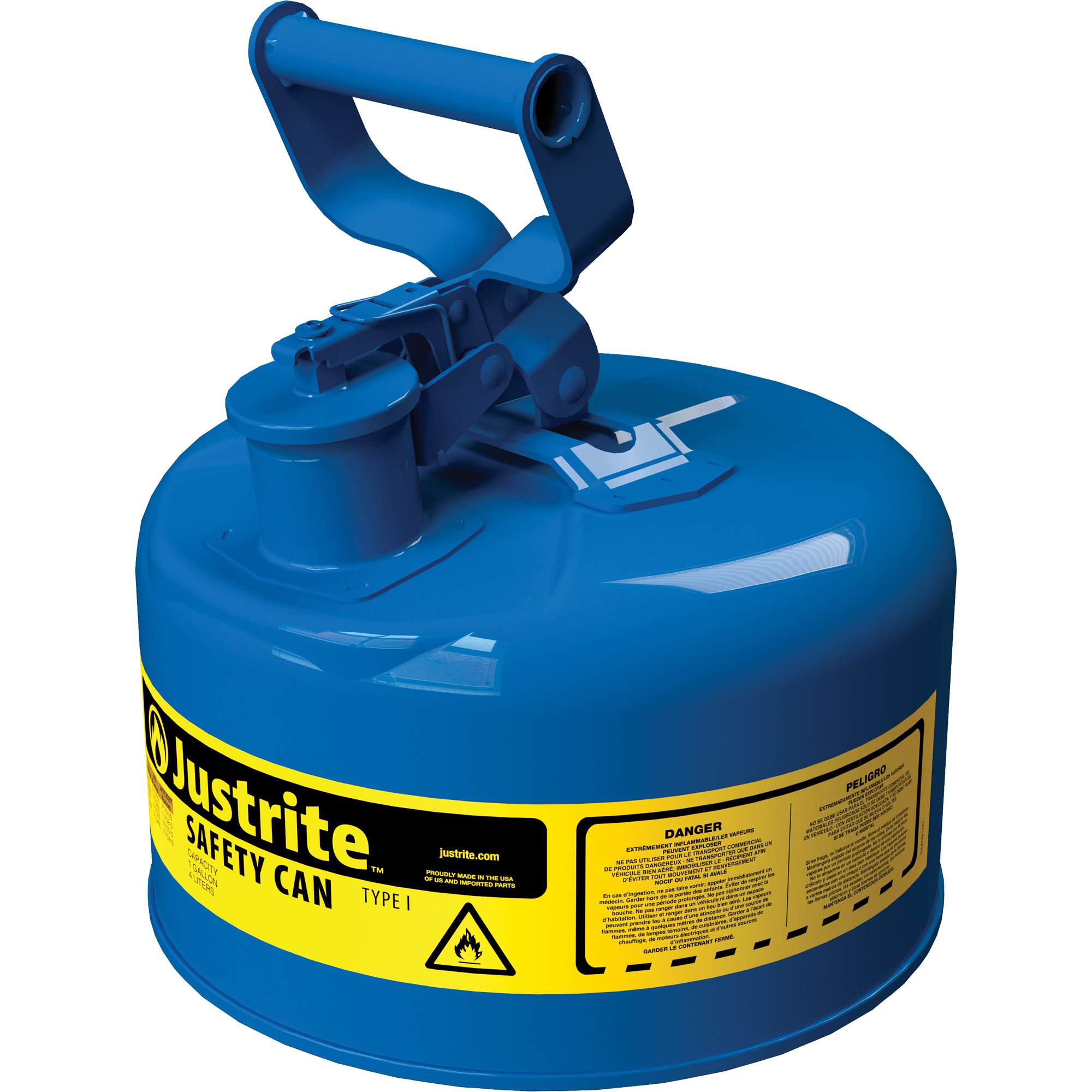 Justrite Safety Cans, Type I, Steel, 2.5 US gal., Blue, FM Approved/UL ...