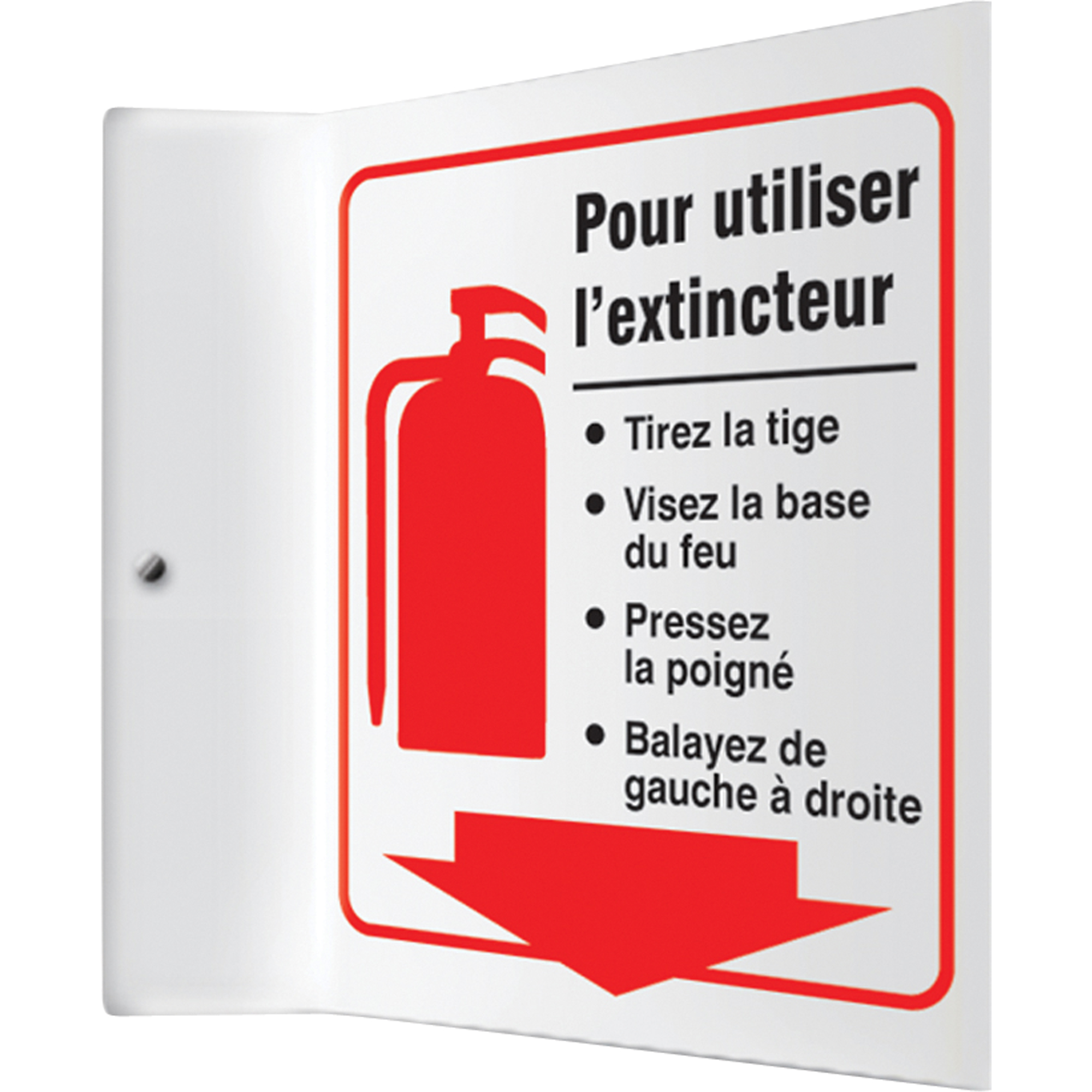 Accuform Signs "Pour utiliser l'extincteur" Projection Sign, 8" x 8 ...