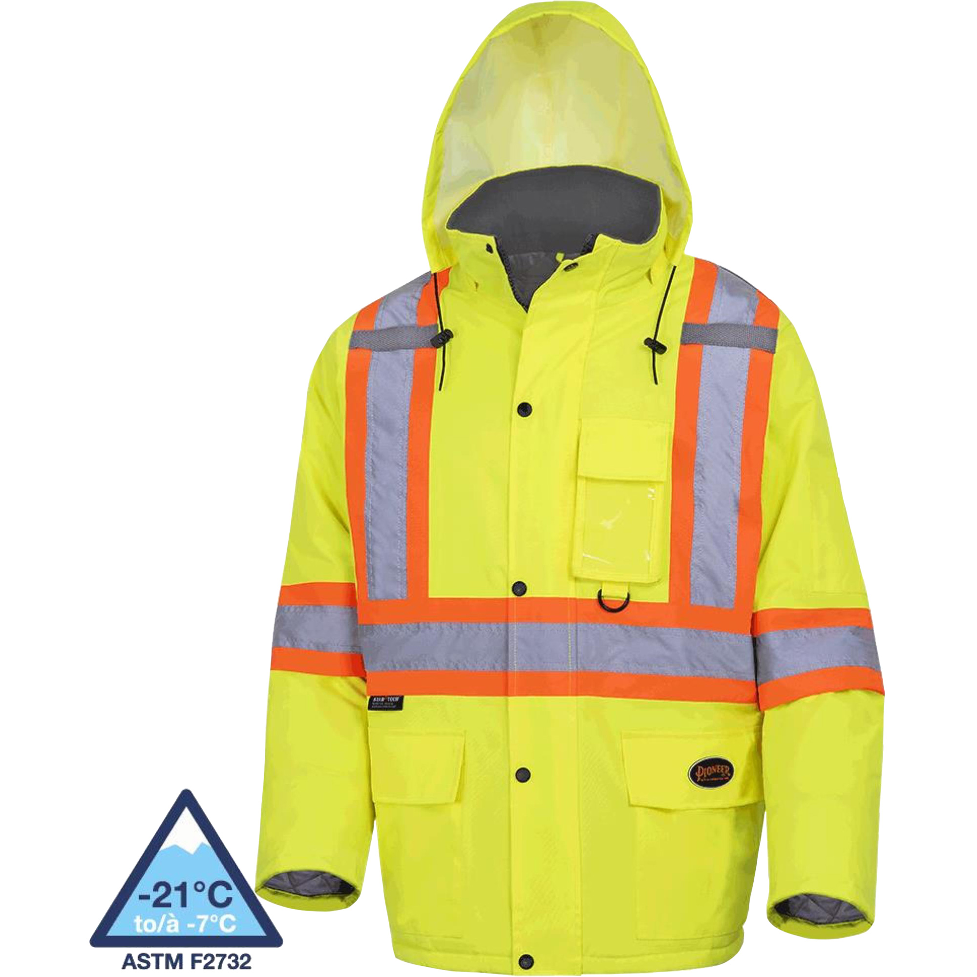 Pioneer Waterproof Quilted Safety Parka, High Visibility Lime-Yellow ...