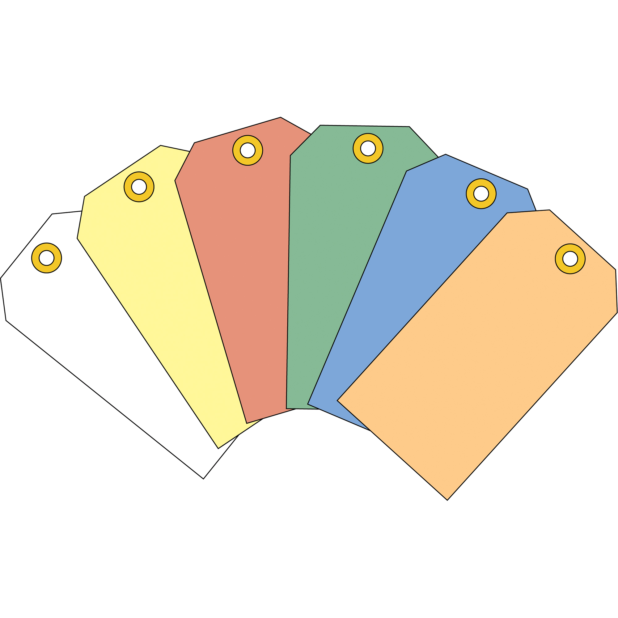 Coloured Blank Tags, Cardstock, 1-7/8" W x 3-3/4" H | Chandler Sales