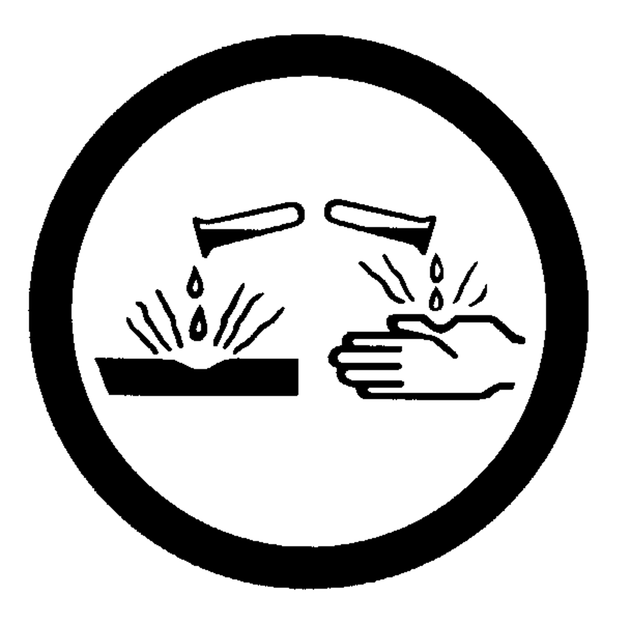 Brady WHMIS Pictogram - Corrosive, Vinyl, Sheet, 1" L x 1-1/8" W ...